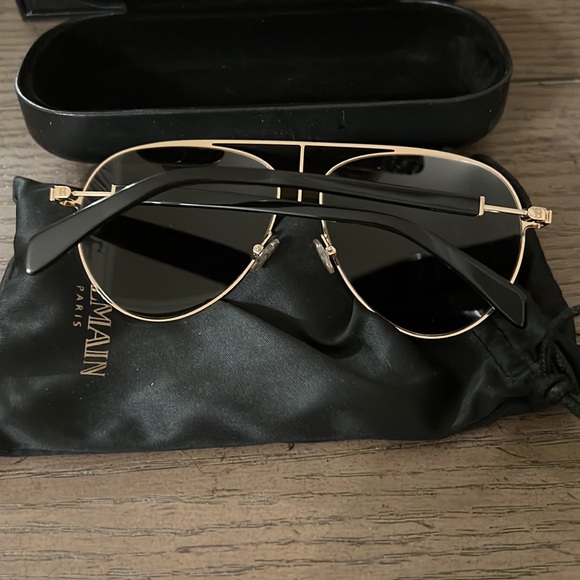 Balmain | Accessories | Authentic Balmain Goldblack Aviator Sunglasses ...